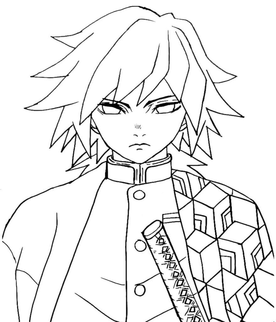Tomioka Demon Slayer Coloring Page Anime Coloring Pages